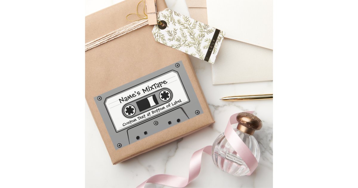 Grey Audio Cassette Tap Rectangular Sticker | Zazzle