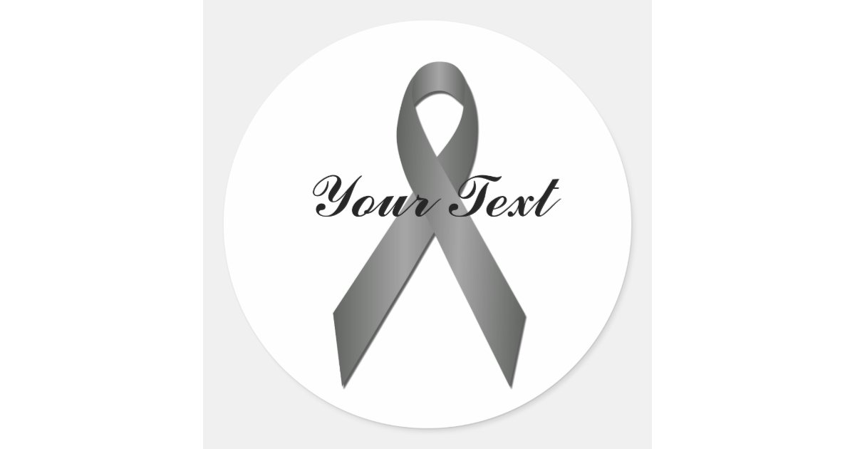 Grey Awareness Ribbon Sticker | Zazzle