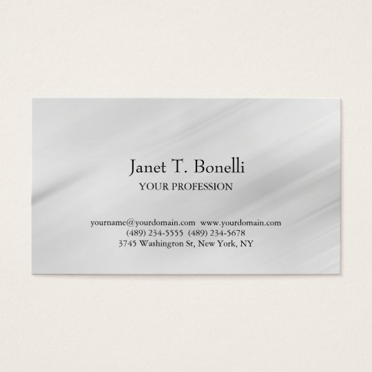Grey Background Elegant Plain Simple Professional Business Card | Zazzle