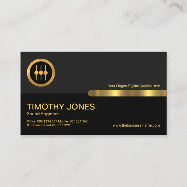 Grey Black Retro Columns Audio Sound Business Card | Zazzle