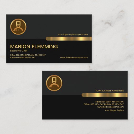 Grey Black Retro Columns Catering Chef Business Card | Zazzle