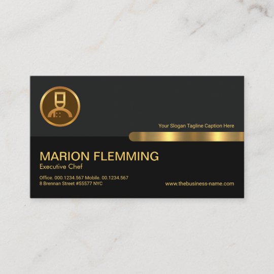 Grey Black Retro Columns Catering Chef Business Card | Zazzle.com