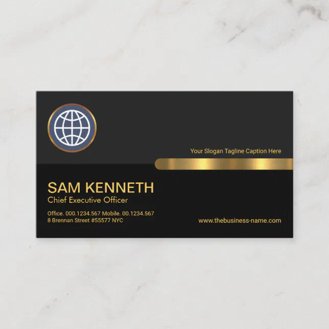 Grey Black Retro Columns Founder CEO Business Card | Zazzle