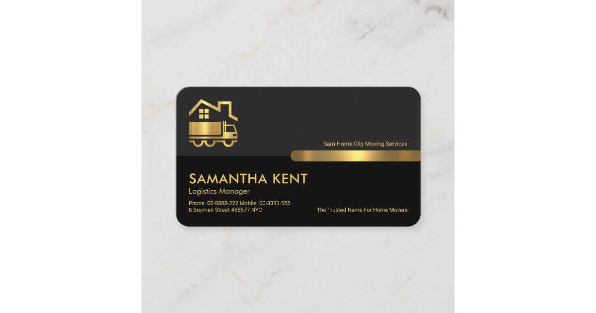 Grey Black Retro Columns Logistics Mover Business Card | Zazzle