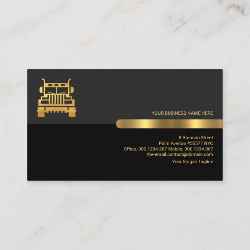 Grey Black Retro Columns Logistics Truck Transport Business Card | Zazzle