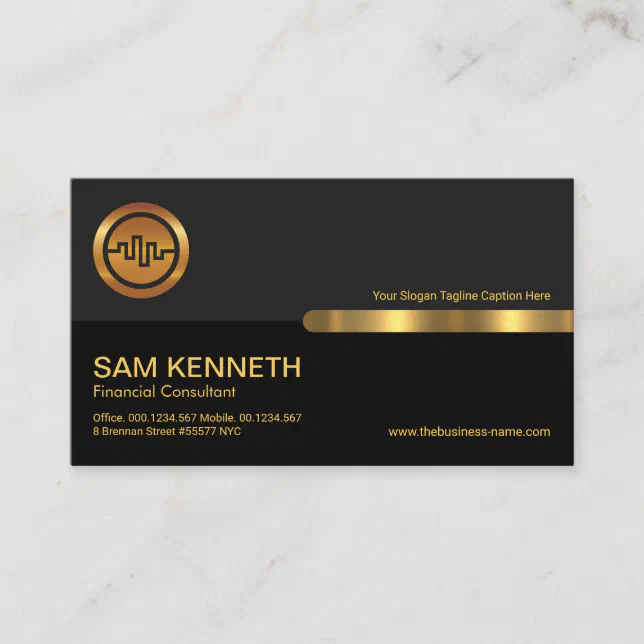 Grey Black Retro Columns Stock Broker Business Card | Zazzle