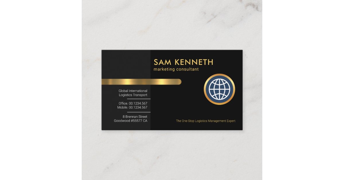 Grey Black Retro Layers CEO President Business Card | Zazzle