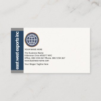 Grey Borders Blue Arrowhead Import Export Business Card | Zazzle