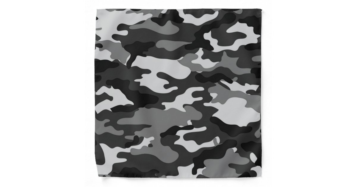 Grey camouflage Pattern Bandana | Zazzle