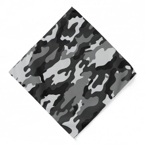 Grey camouflage Pattern Bandana | Zazzle