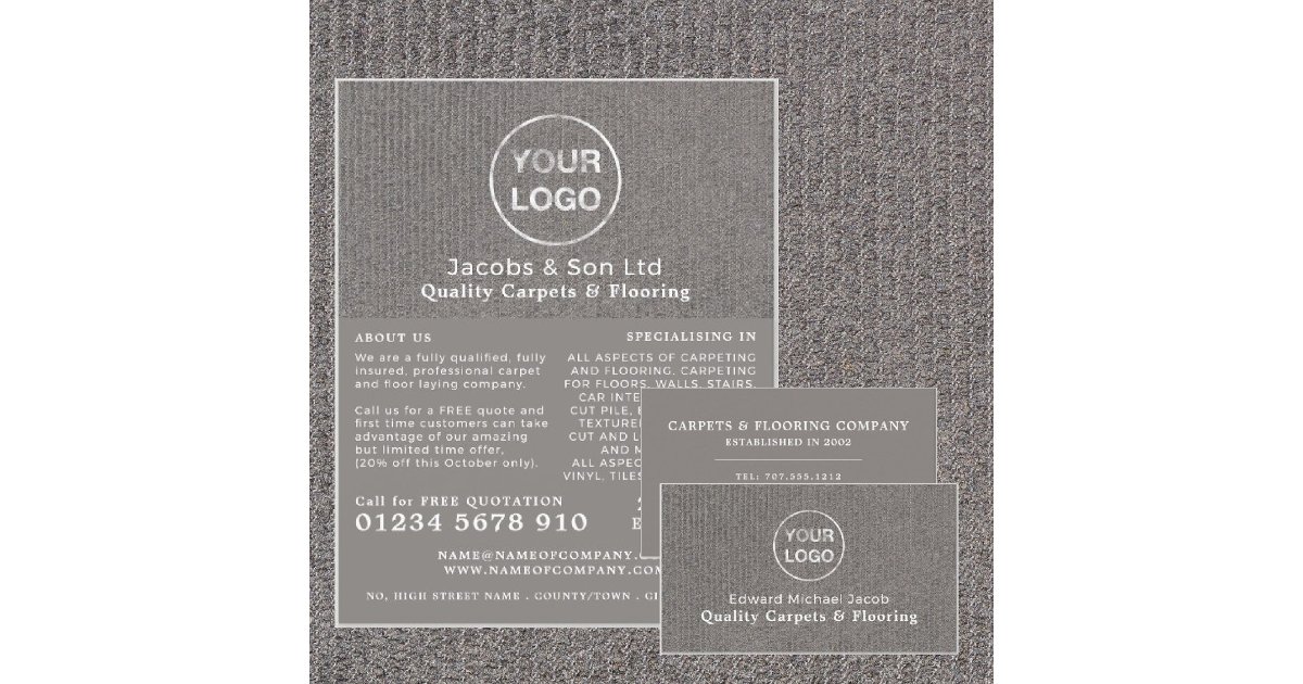 Grey Carpet, Carpet Layer, Fitter Advertising Flyer | Zazzle