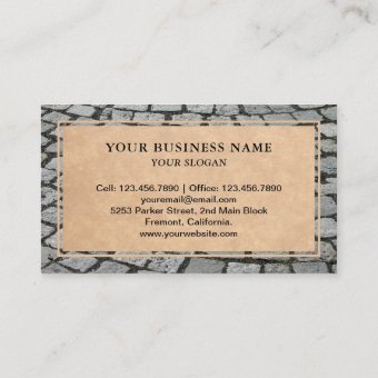 Grey Cobblestone Walkway Sidewalk Stone Work Paver Business Card | Zazzle