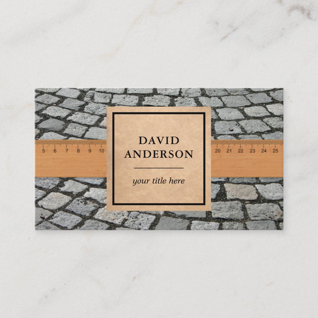 Grey Cobblestone Walkway Sidewalk Stone Work Paver Business Card | Zazzle