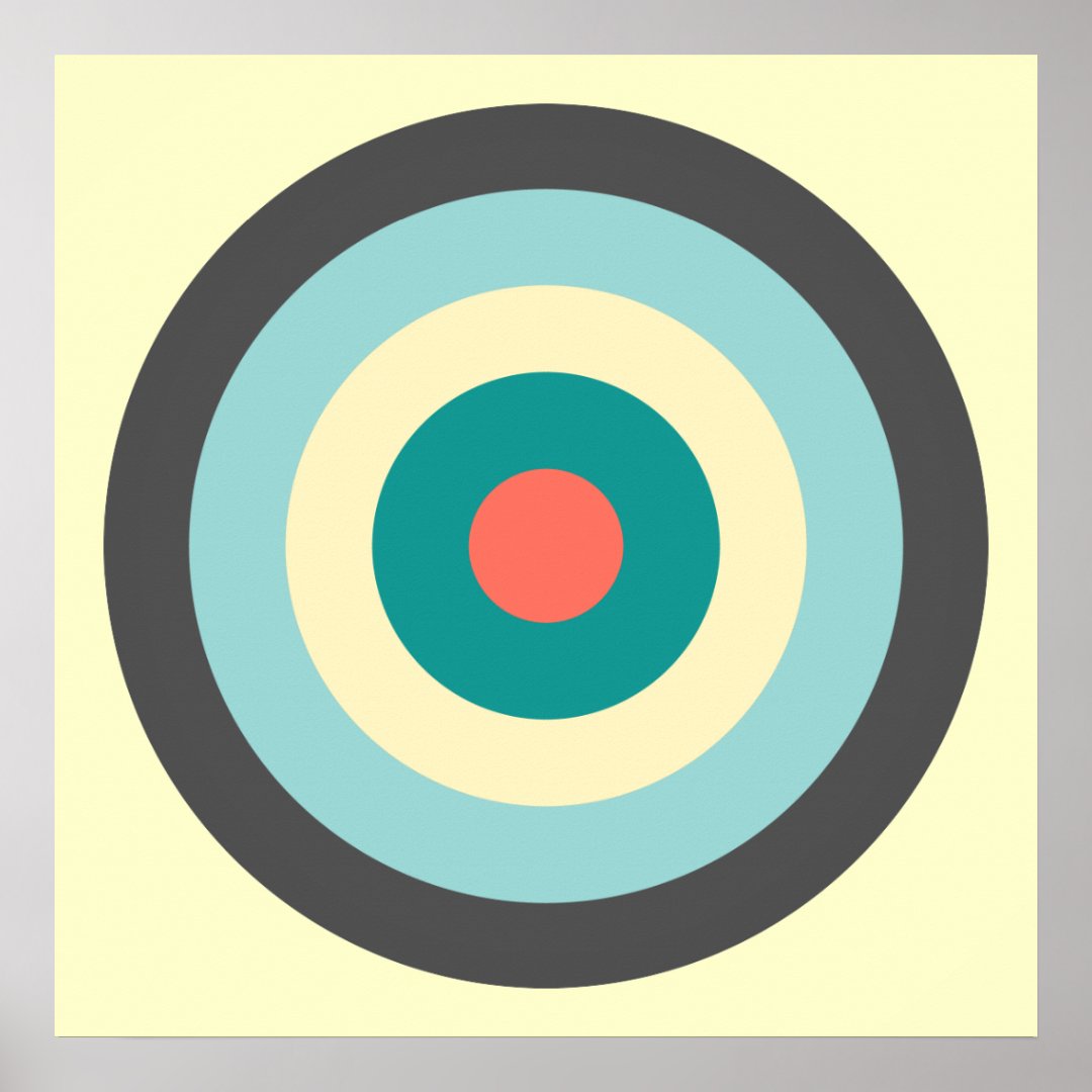 Grey Combination Bullseye by Shirley Taylor Poster | Zazzle