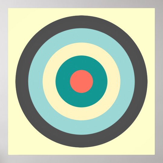 Grey Combination Bullseye by Shirley Taylor Poster | Zazzle.com
