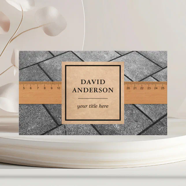 Grey Concrete Flooring Pavement Tiles Installer Business Card | Zazzle
