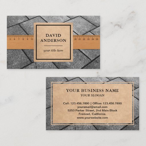 Grey Concrete Flooring Pavement Tiles Installer Business Card | Zazzle