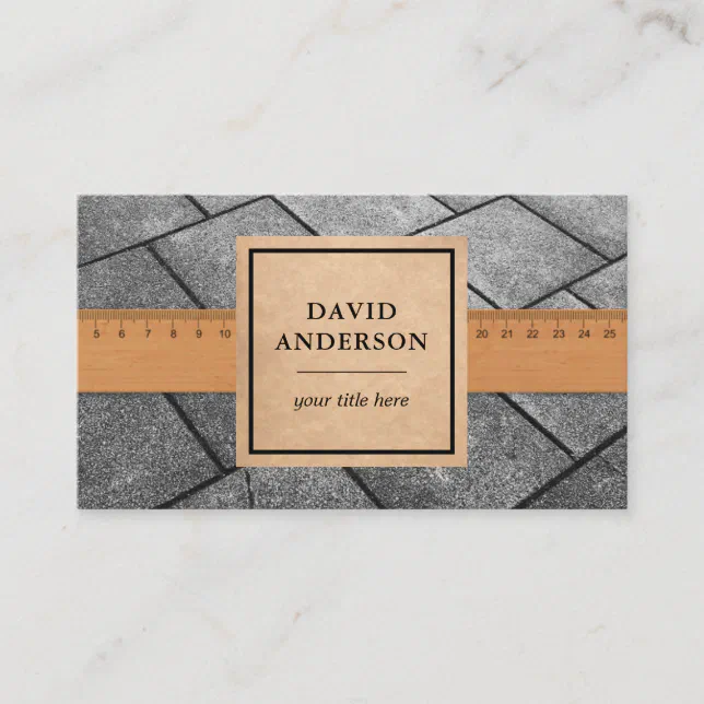 Grey Concrete Flooring Pavement Tiles Installer Business Card | Zazzle