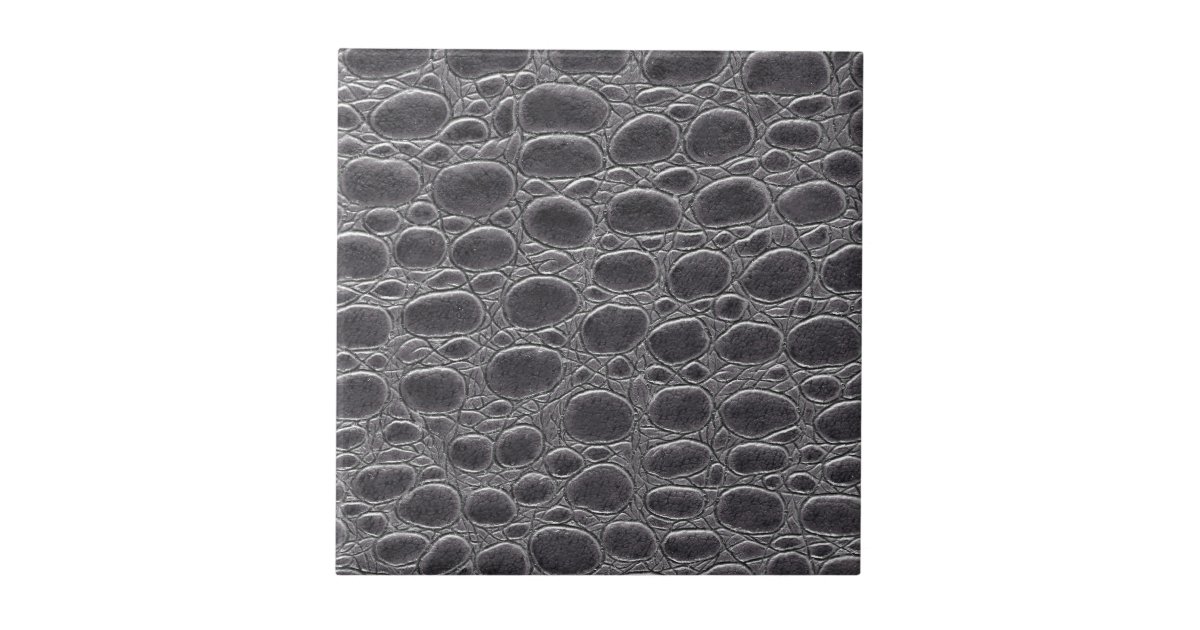 Grey Crocodile Look Tile | Zazzle