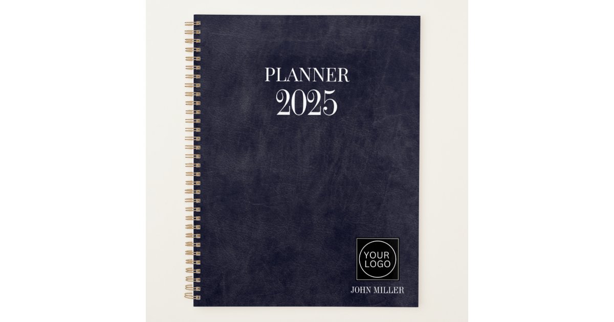 Grey Custom 2025 Company Logo Simple Office Planner | Zazzle