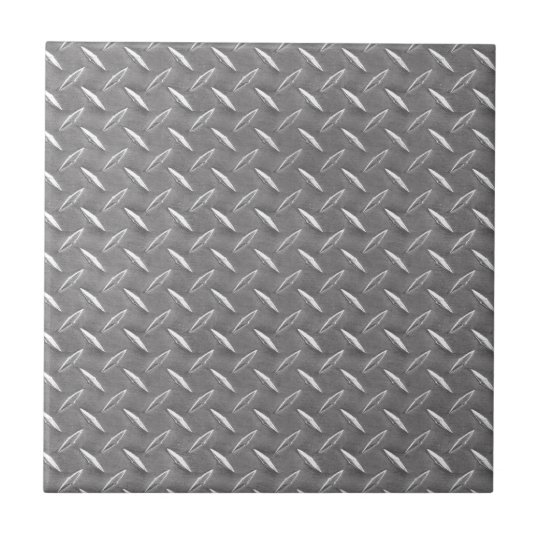 Grey Diamond Plate Tile | Zazzle.com