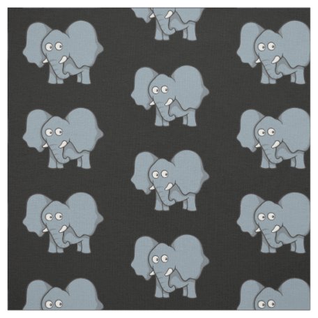 Cute grey elephant pattern fabric DIY textile | Zazzle