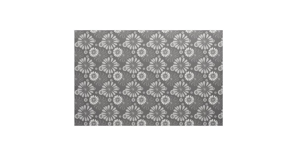 grey floral fabric | Zazzle