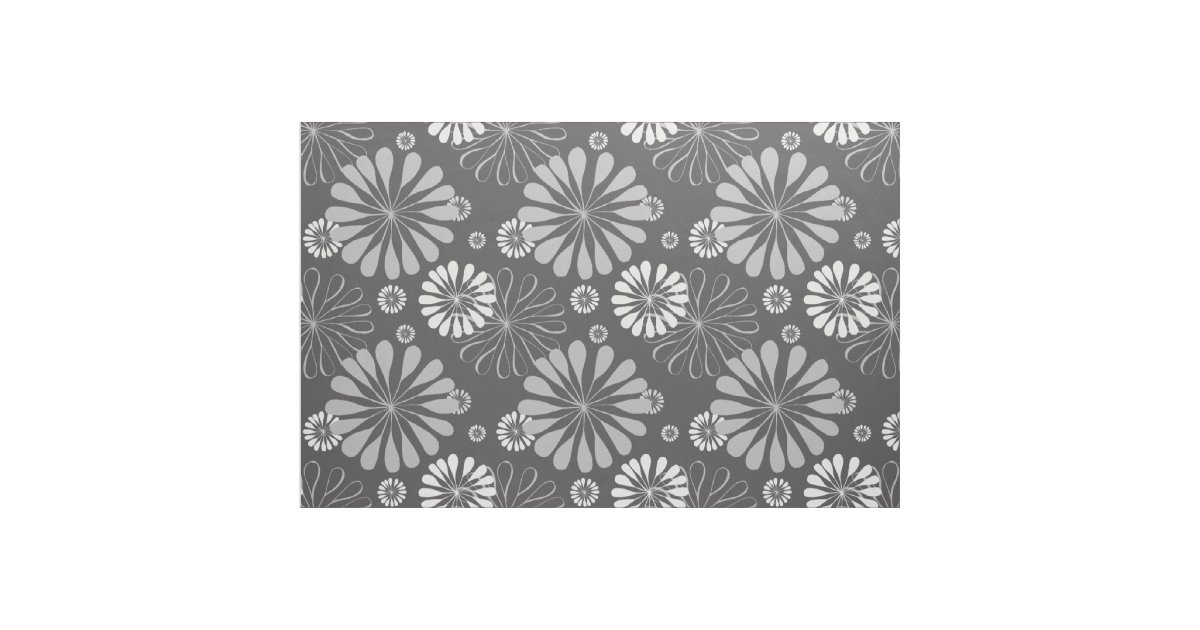 grey floral fabric | Zazzle