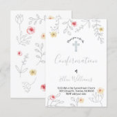 grey foliage and roses Confirmation Invitation | Zazzle