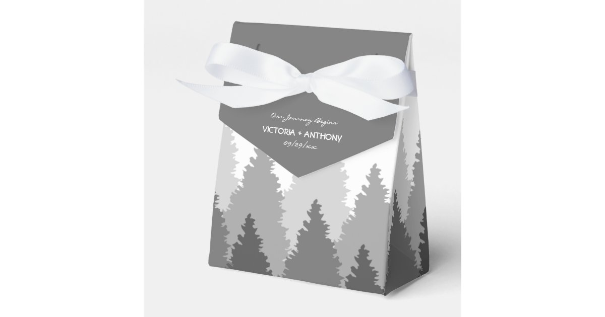 Grey Forest Range Woodland Wedding Favor Boxes | Zazzle