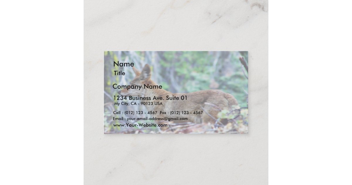Grey Fox Business Card | Zazzle