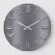 Grey Graphite Metallic Silver Gray Roman Numbers Large Clock | Zazzle