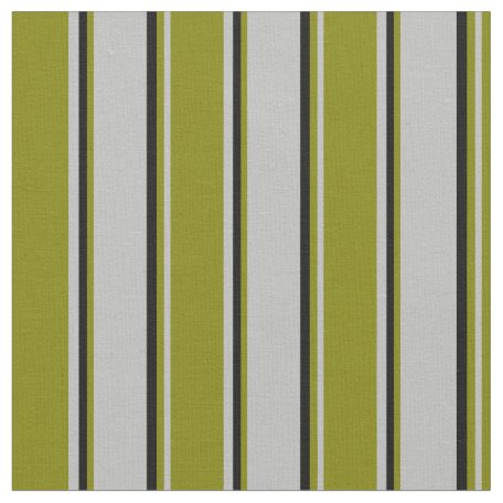 Green & Black Lines Pattern Fabric | Zazzle