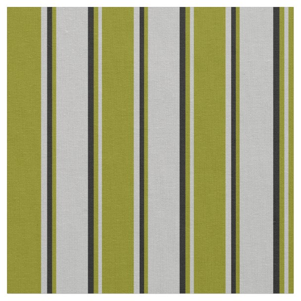 Green & Black Lines Pattern Fabric | Zazzle