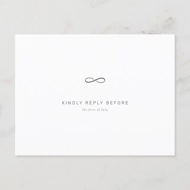 Grey Infinity Symbol Minimally Chic Invitation Postcard | Zazzle