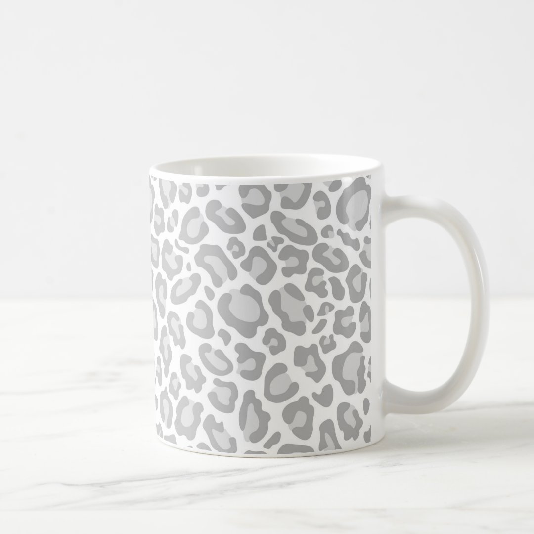 Grey Leopard Print Coffee Mug | Zazzle