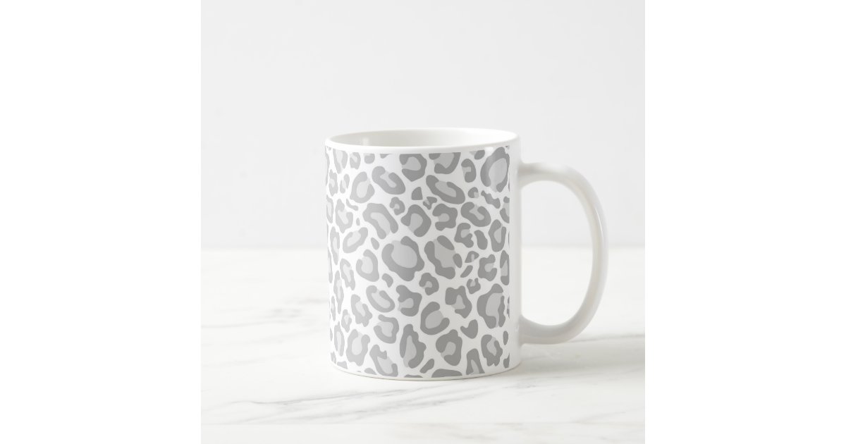 Grey Leopard Print Coffee Mug | Zazzle