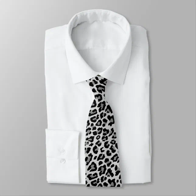 Grey Leopard Print Tie | Zazzle