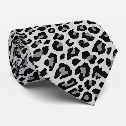 Grey Leopard Print Tie | Zazzle