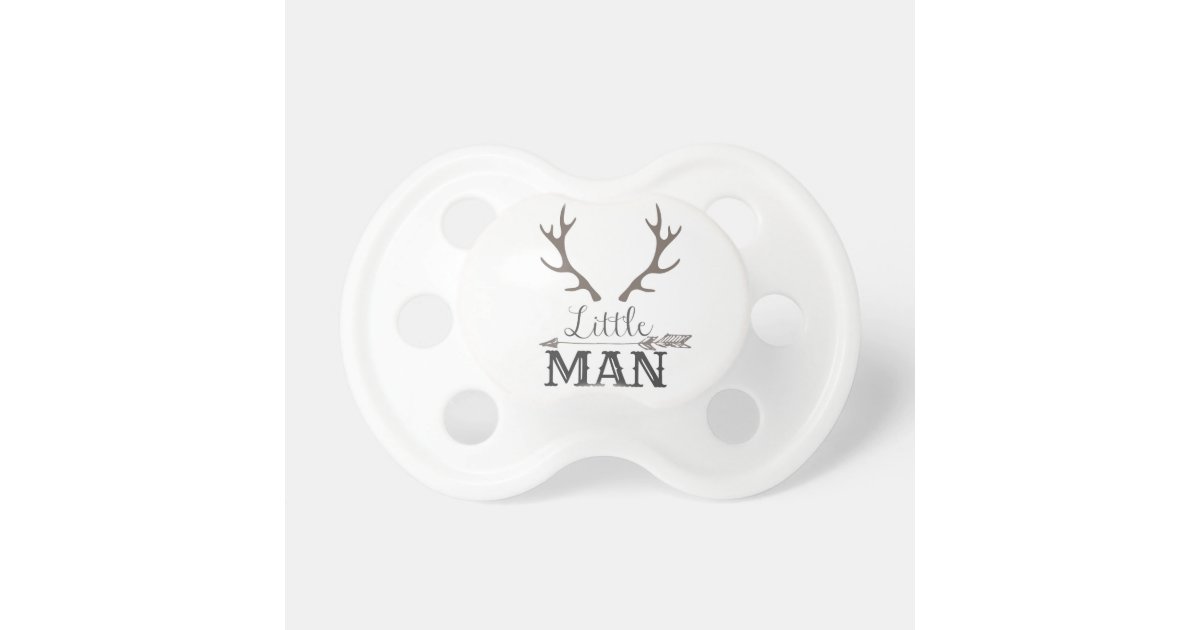 Grey Little Man Pacifer Set of 3 Pacifier | Zazzle
