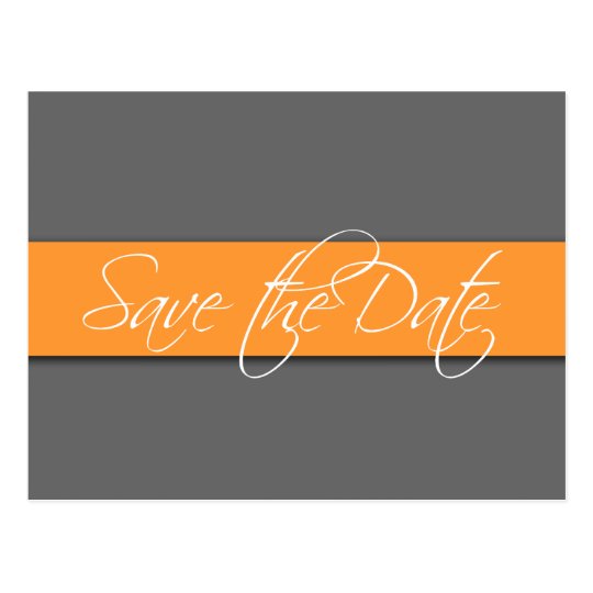 Grey Orange Save the Date Postcards Wedding | Zazzle.com