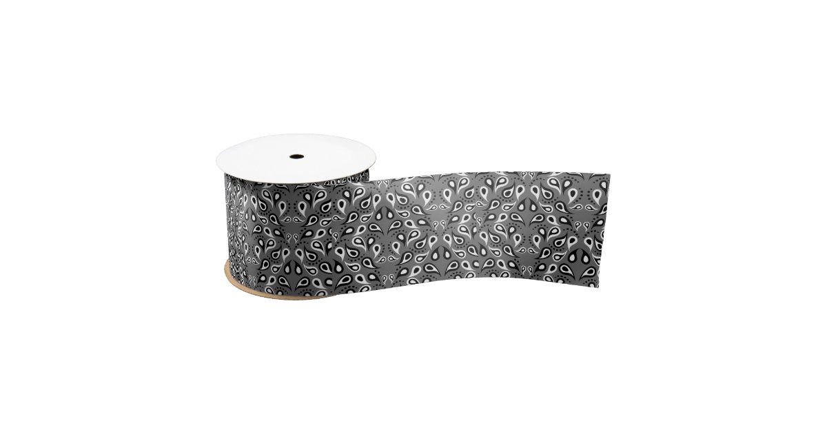 grey paisley ribbon | Zazzle