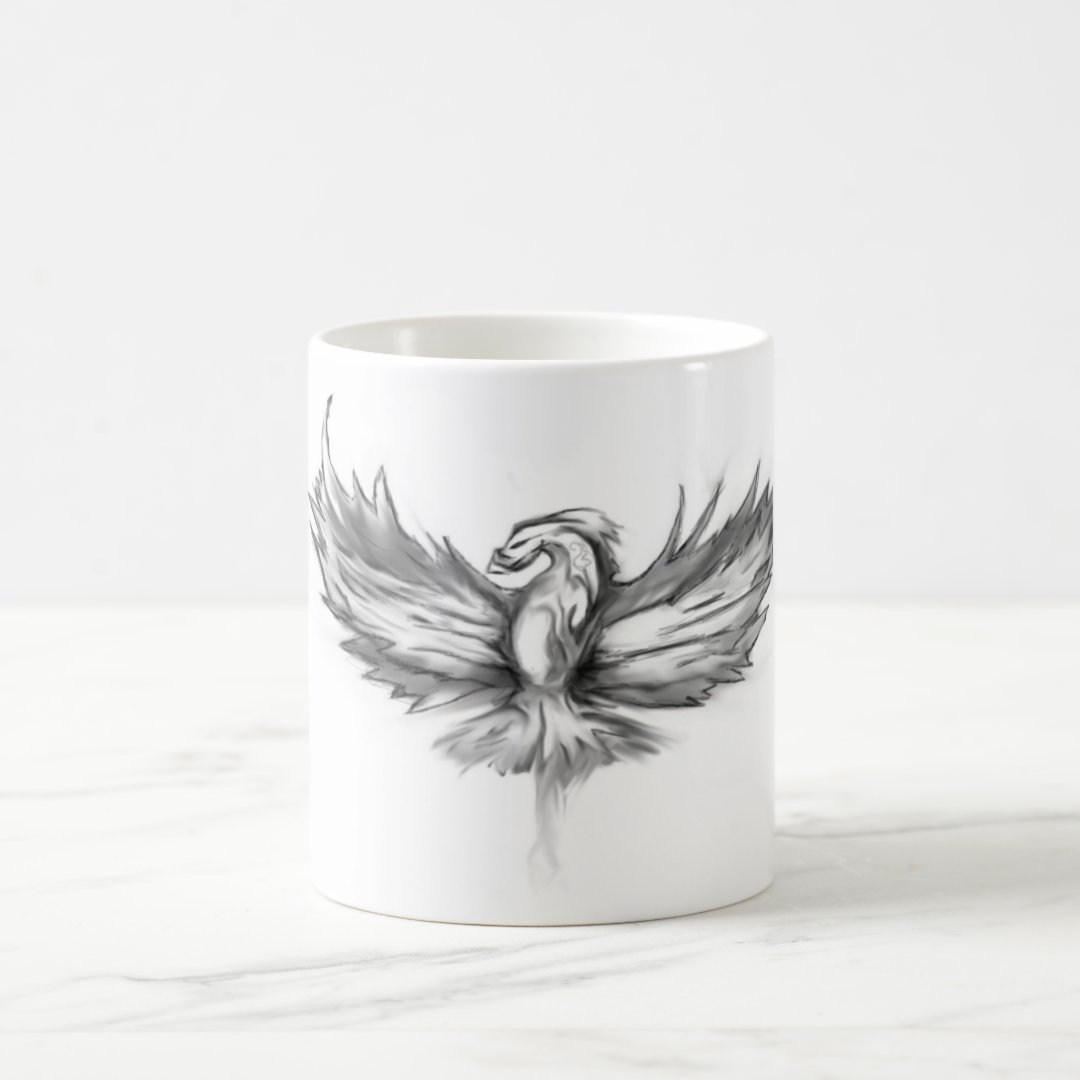Grey Phoenix Rising Coffee Mug | Zazzle