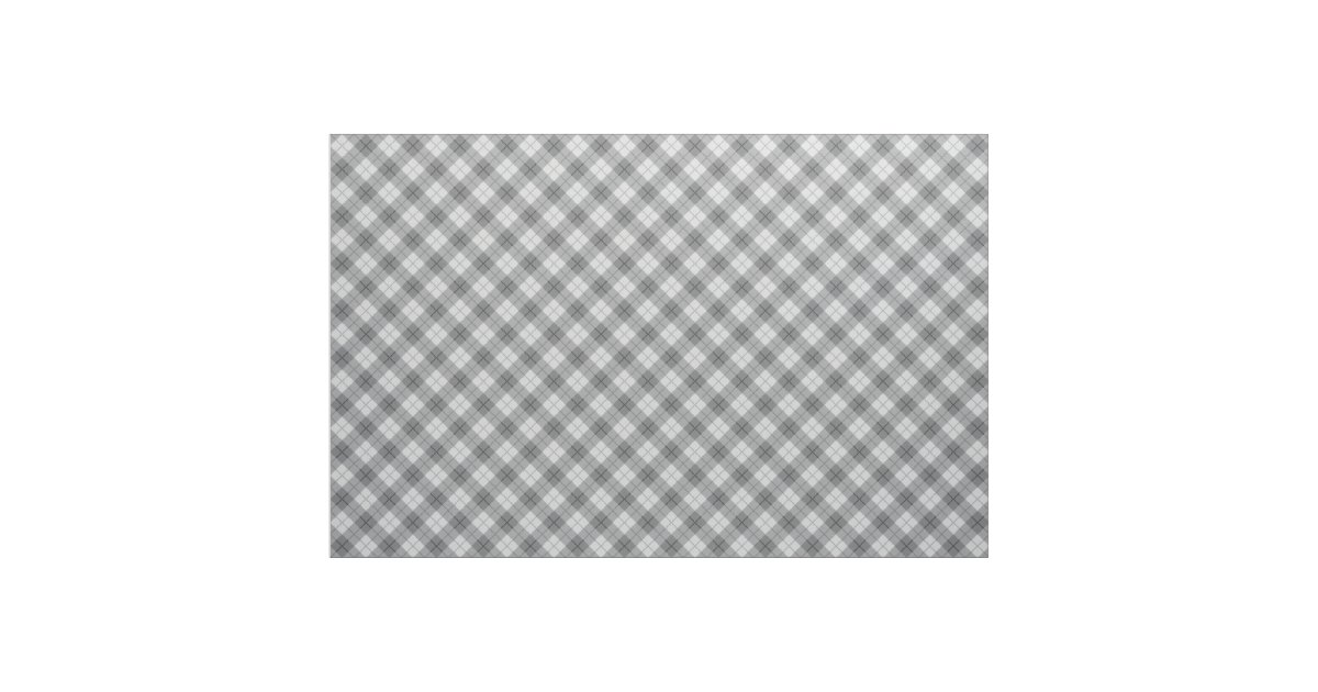 Grey Plaid Fabric | Zazzle