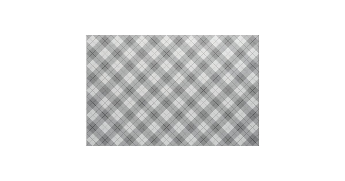 Grey Plaid Fabric | Zazzle