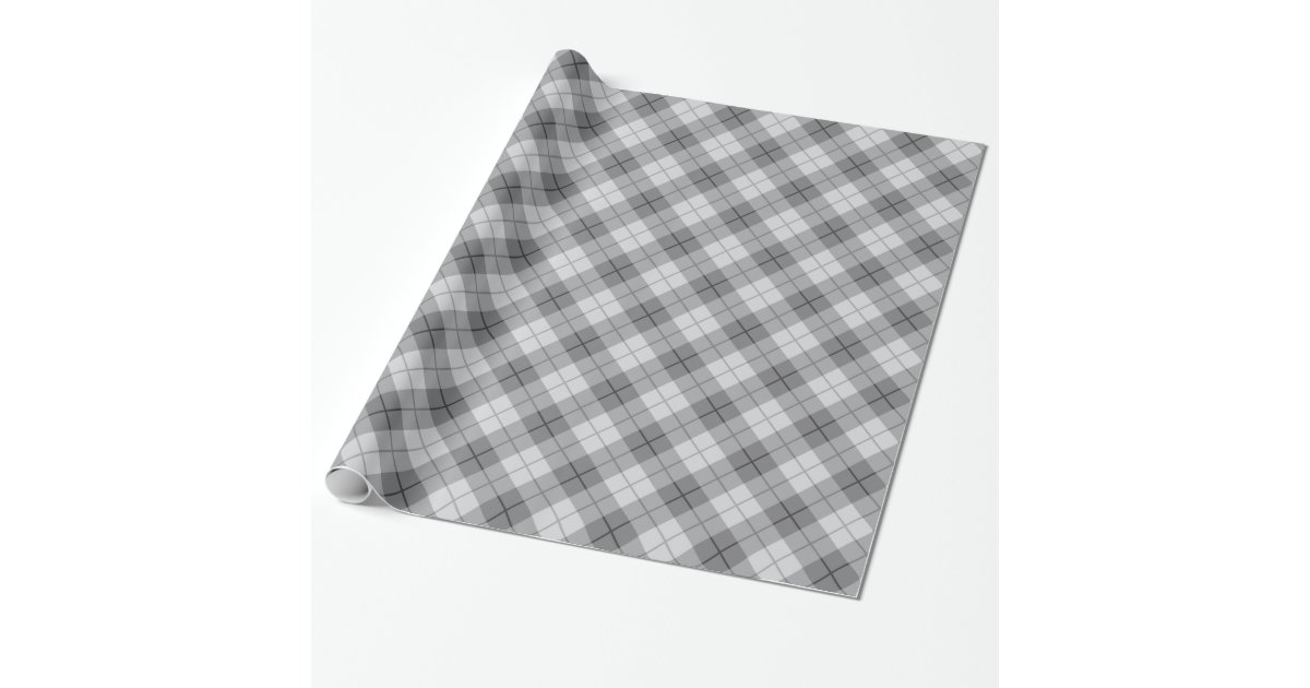 Grey Plaid Wrapping Paper | Zazzle