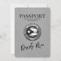Grey Puerto Rico Passport Wedding Invitation | Zazzle