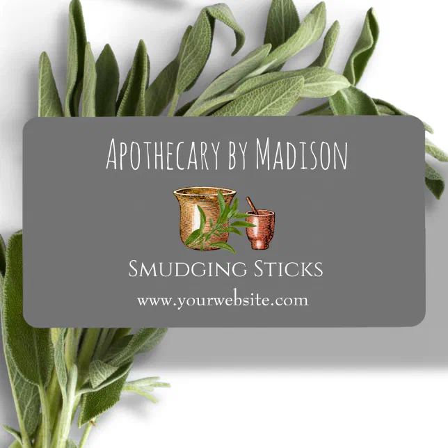 Grey | Sage Smudge Sticks Product Labels | Zazzle