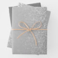 Grey Silver Faux Glitter Ombre Mix Wrapping Paper Sheets | Zazzle