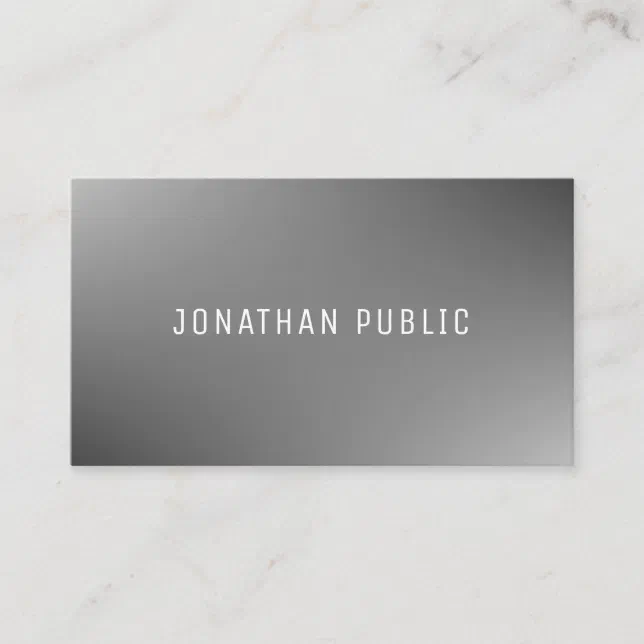 Grey Template Professional Trendy Elegant Modern Business Card | Zazzle